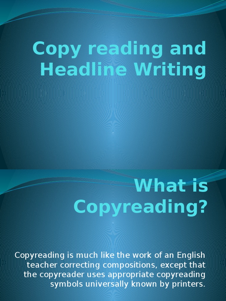 Copy Reading and Headline Writing | PDF | Paragraph | Copy Editing