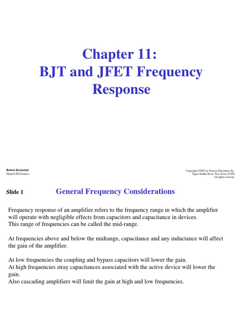 Chapter 11: BJT and JFET Frequency Response: Robert Boylestad | PDF ...