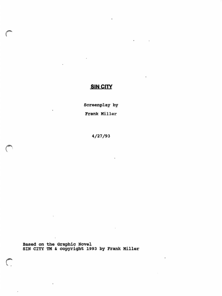 Sin City Screenplay PDF | PDF