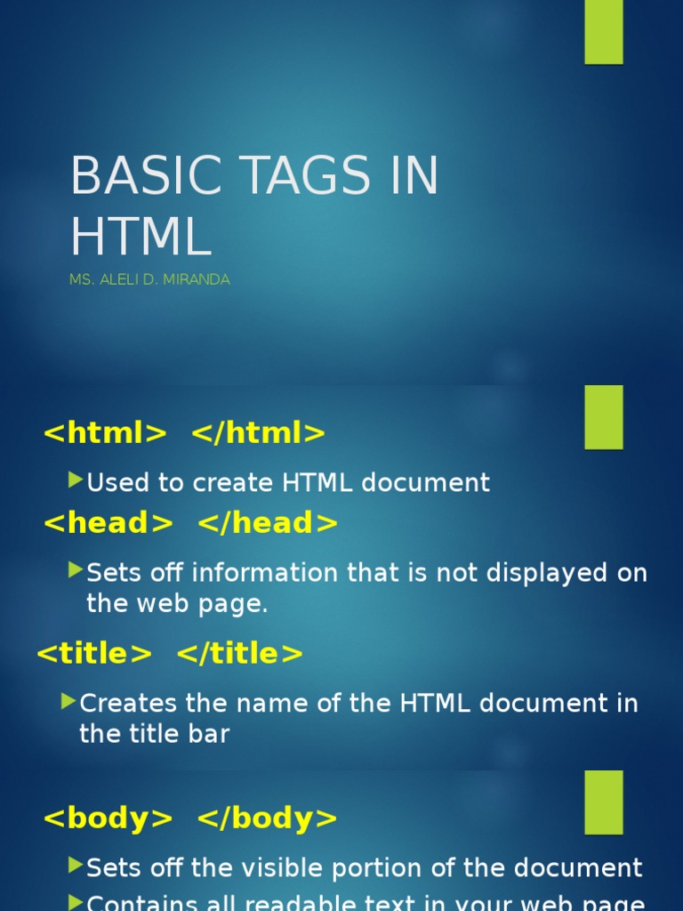 Essential HTML Tags Explained | PDF