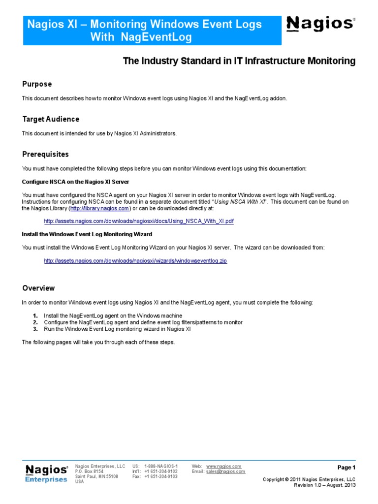 Monitoring Windows Event Logs With NagEventLog | PDF | Command Line ...