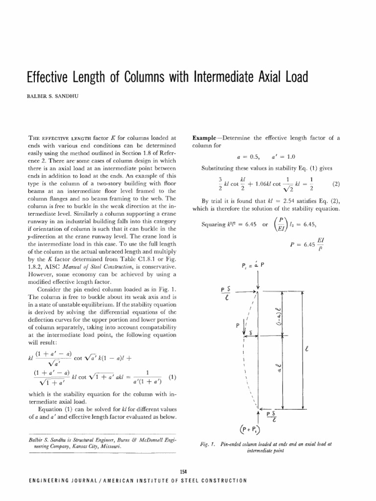 Intermediate Axial Load Columns | PDF | Column | Buckling
