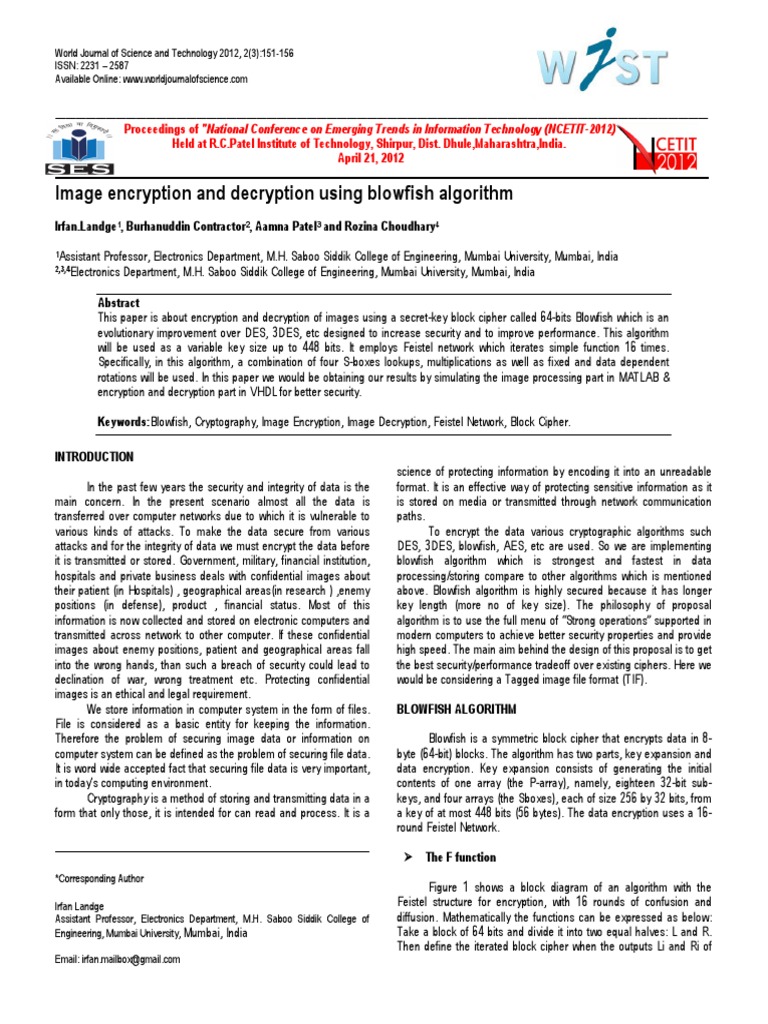 Image Encryption and Decryption Using BL PDF | PDF | Cryptography | Secure Communication