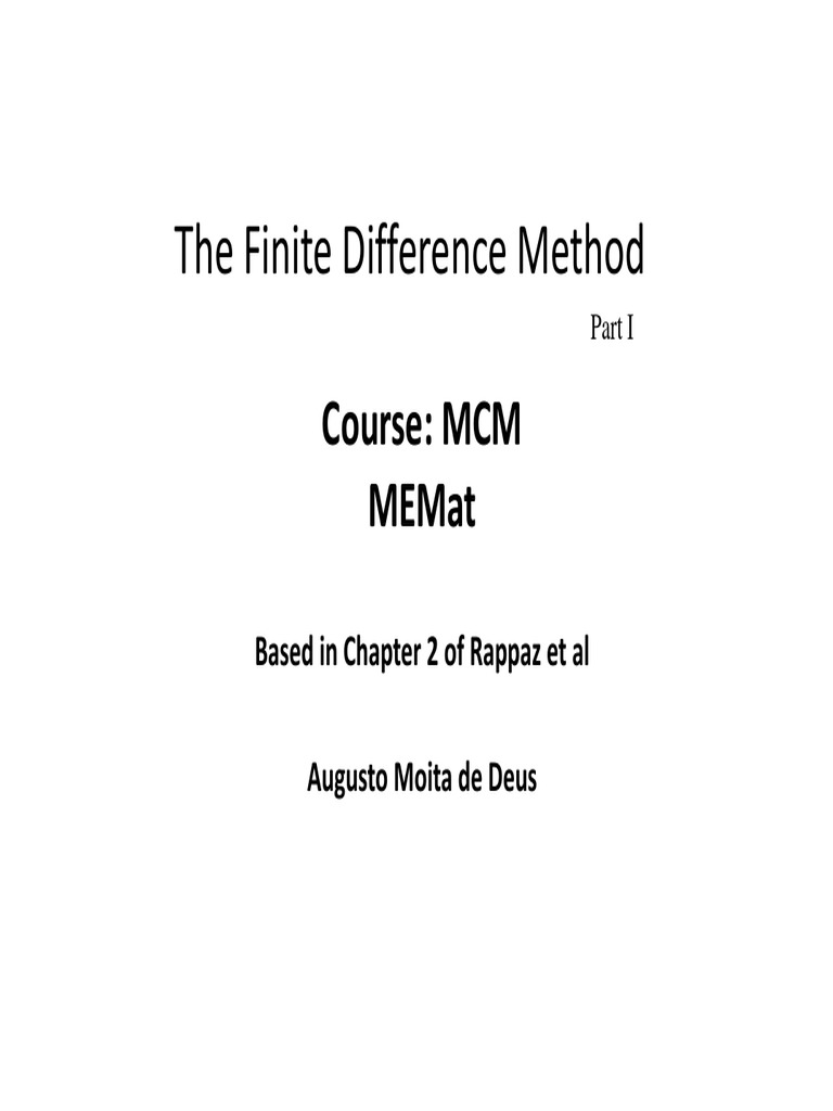 03 Finite Difference Method Pdf