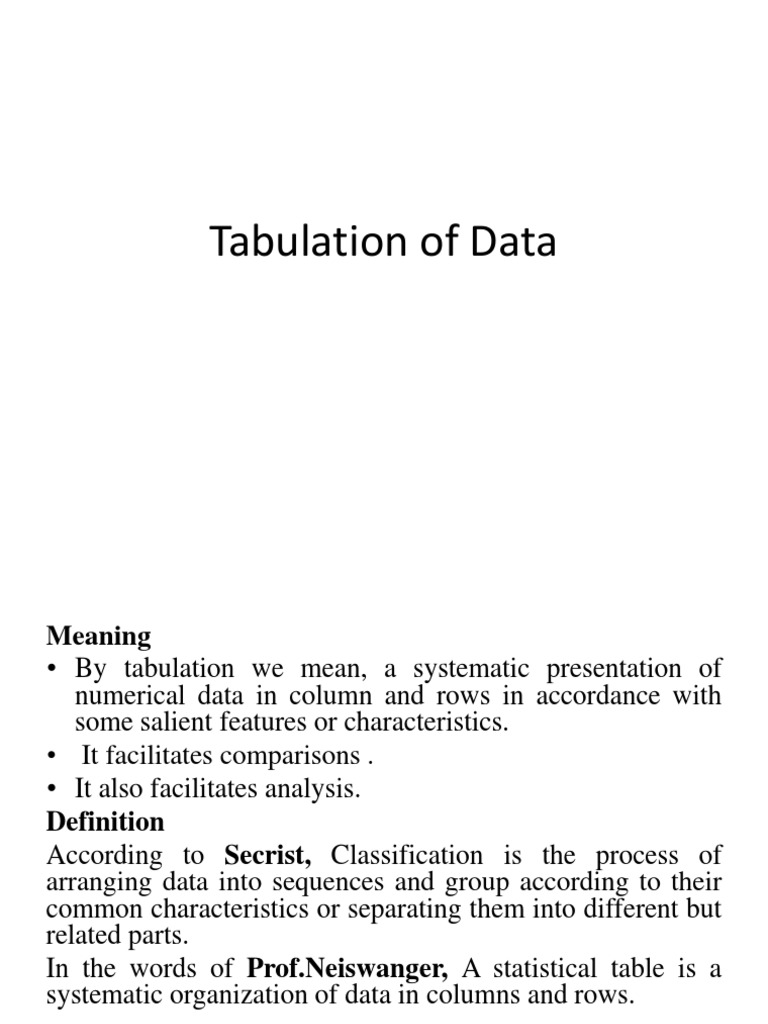 Tabulation of Data | PDF | Statistics | Science