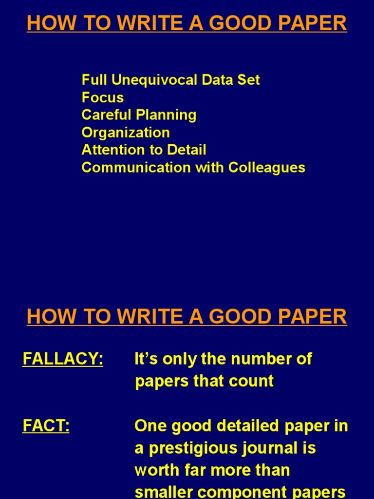 How To Write A Good Paper | Pdf | Abstract (summary) | Cognition