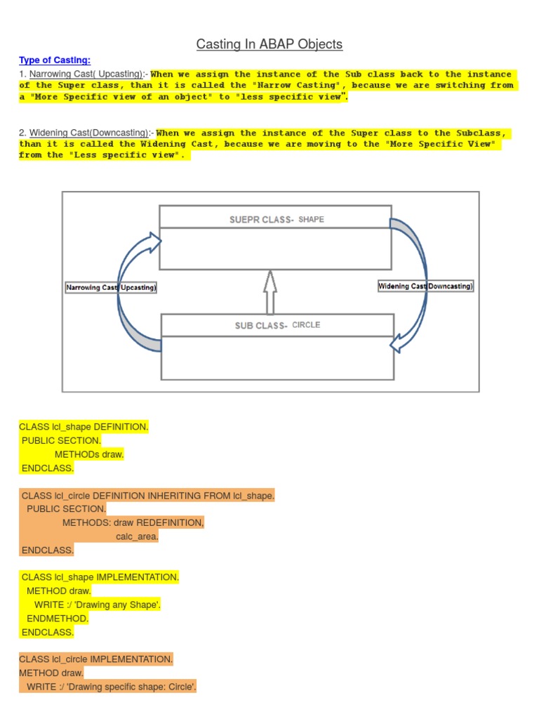 Casting in ABAP Objects | PDF Casting in ABAP Objects | PDF