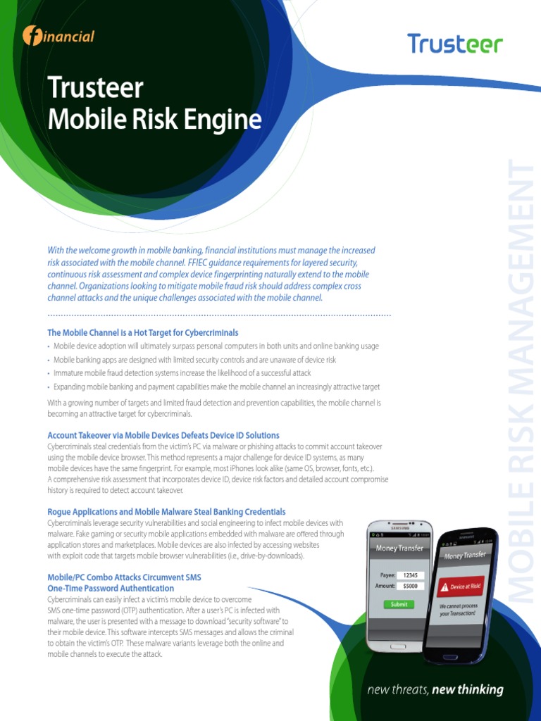 Trusteer Mobile Risk Engine | PDF | Online Banking | Banks & Banking