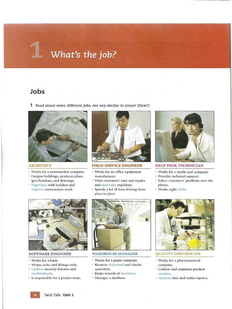 1309 Tech Talk English Lessons About The Job | PDF | Computing And ...