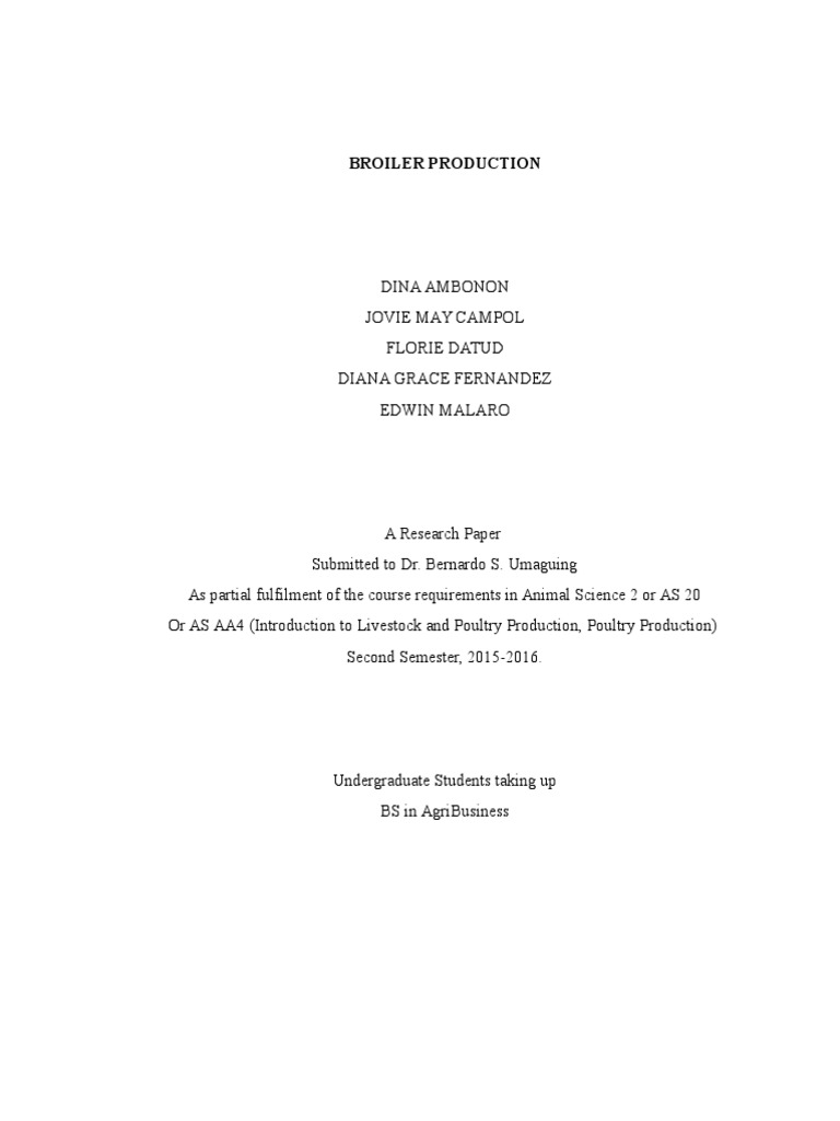 Broiler Production | PDF | Poultry | Broiler