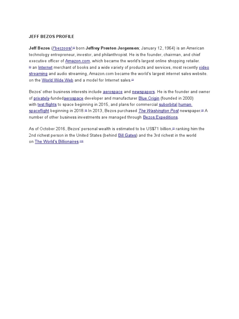 Jeff Bezos Profile | PDF