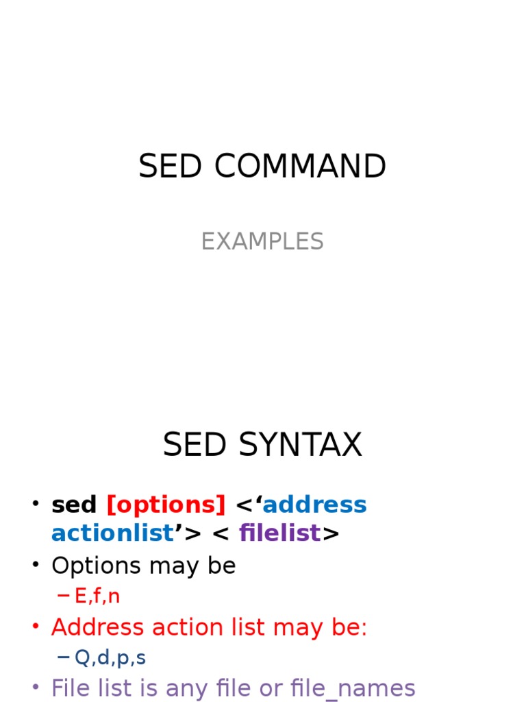 Sed Command | PDF | Areas Of Computer Science | Software Engineering