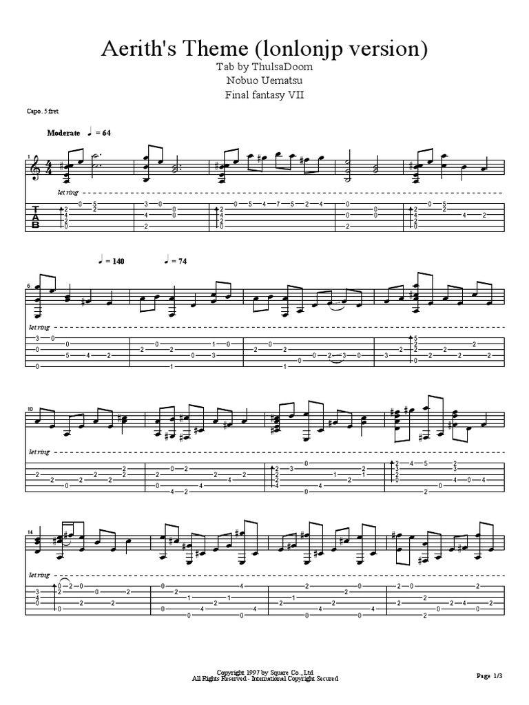 Aerith S Theme Lonlonjp Version | PDF