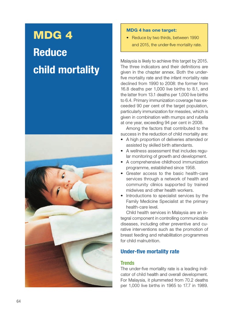 MDG 4 - Reduce Child Mortality | PDF | Child Mortality | Millennium ...