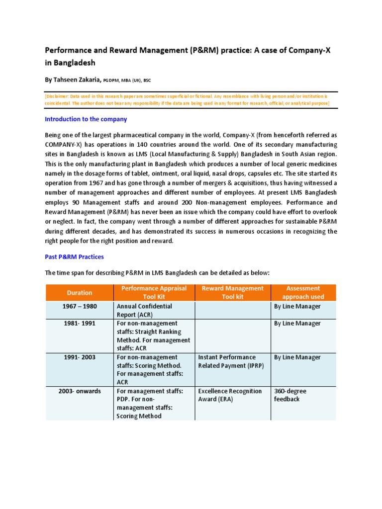 Performance & Reward Management (P&RM) | PDF | Performance Appraisal ...