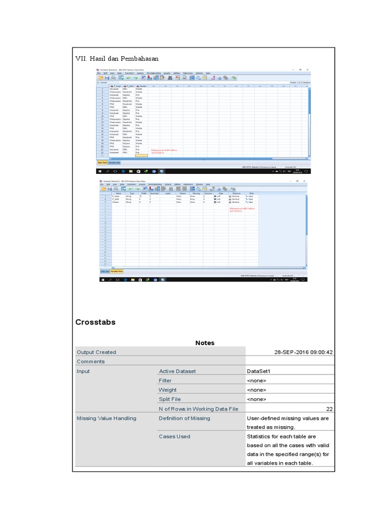 VII. Hasil Dan Pembahasan: Crosstabs | PDF