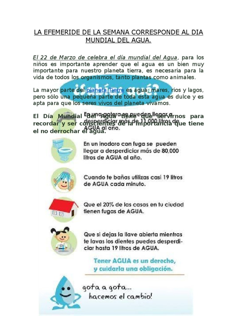Día Mundial del Agua: Importancia y Reflexión | PDF | Ciencia y matemáticas