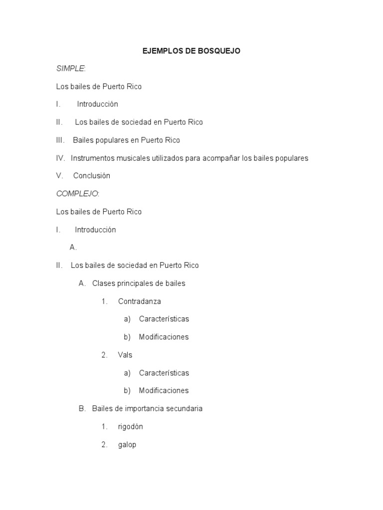 Ejemplos de Bosquejo | PDF | Musica Latinoamericana | Bailes