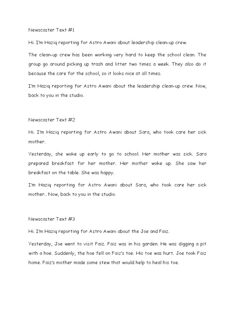 Newscaster Text | PDF