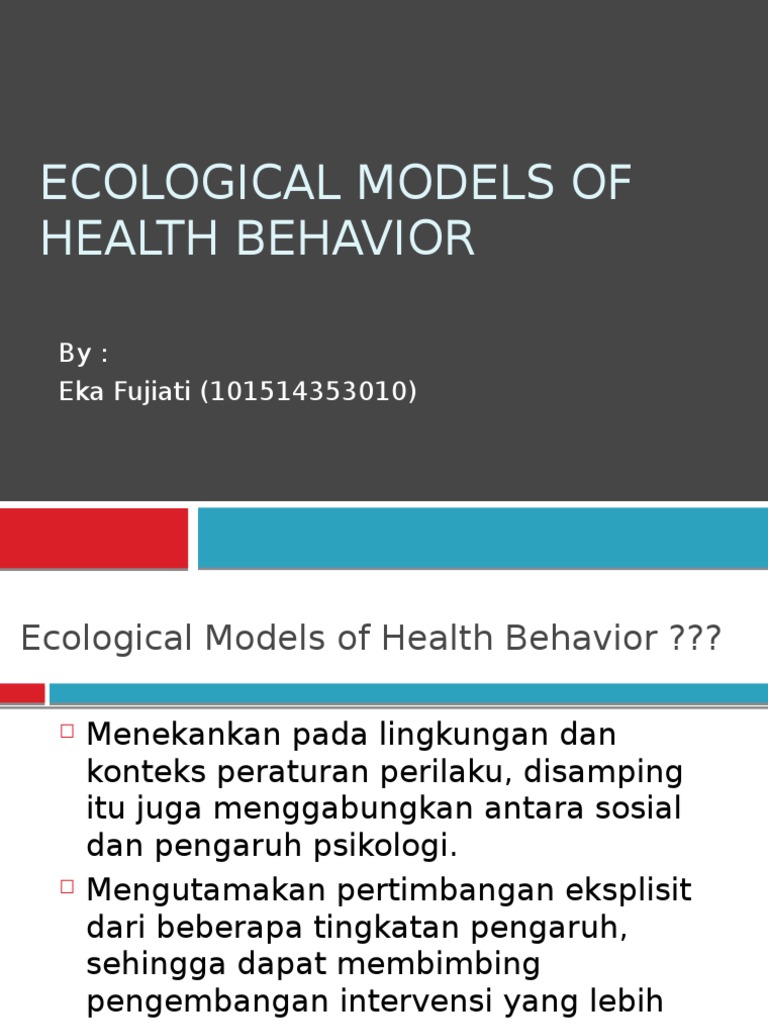 Ecological Models of Health Behavior | PDF | Karier & Perkembangan ...