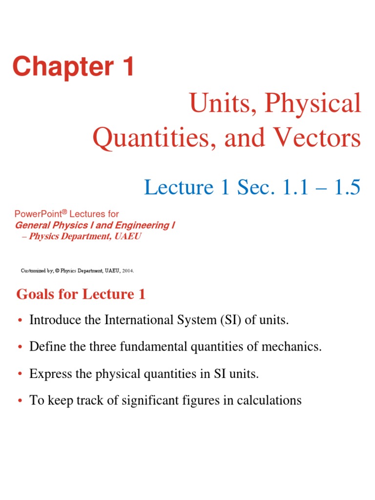 Ch01 Lecture01 PDF | PDF | Units Of Measurement | Significant Figures
