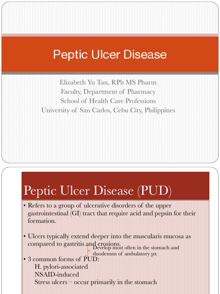 Lecture 1 & 2 Peptic Ulcer Disease | PDF | Peptic Ulcer | Indigestion