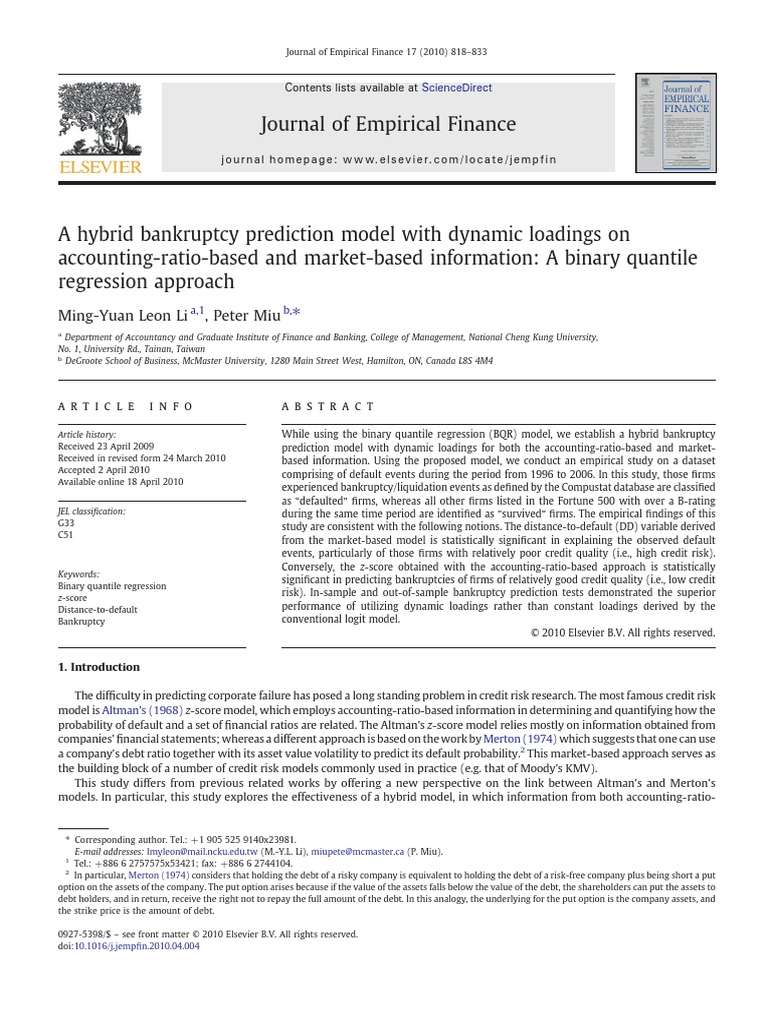 A Hybrid Bankruptcy Prediction Model With Dynamic Loadings On Acct ...