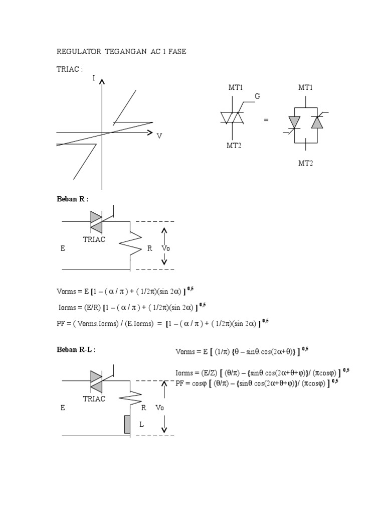 Regulator Tegangan Ac 1 Fase | PDF | Electrical Engineering | Electricity