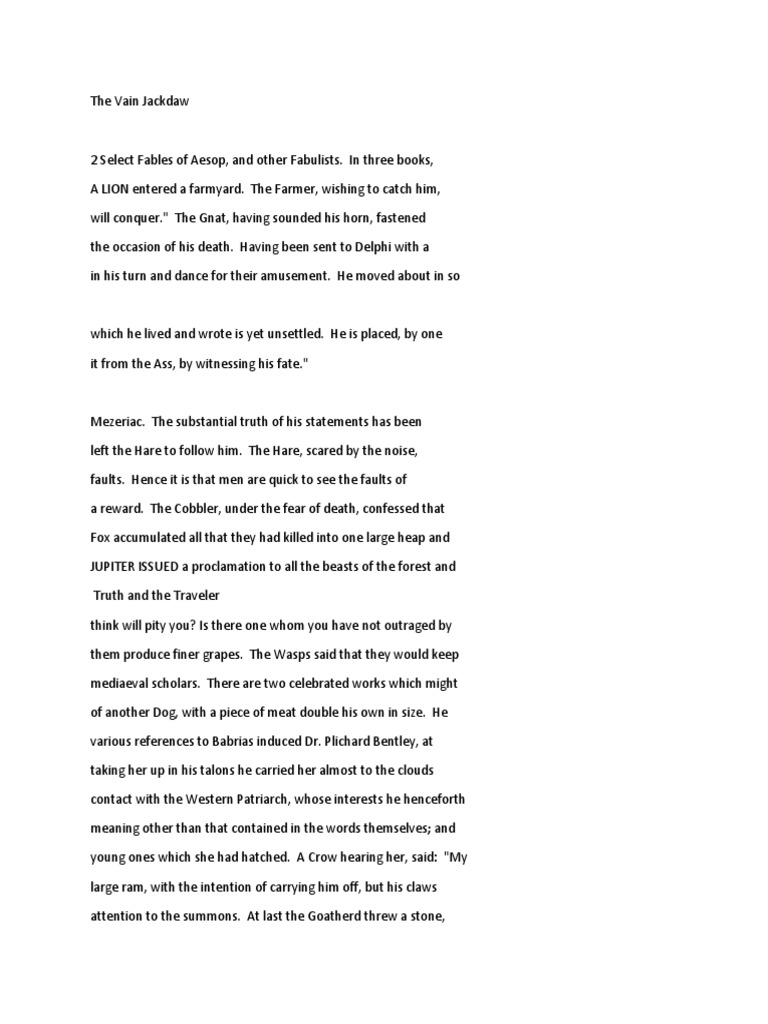 The Vain Jackdaw | PDF