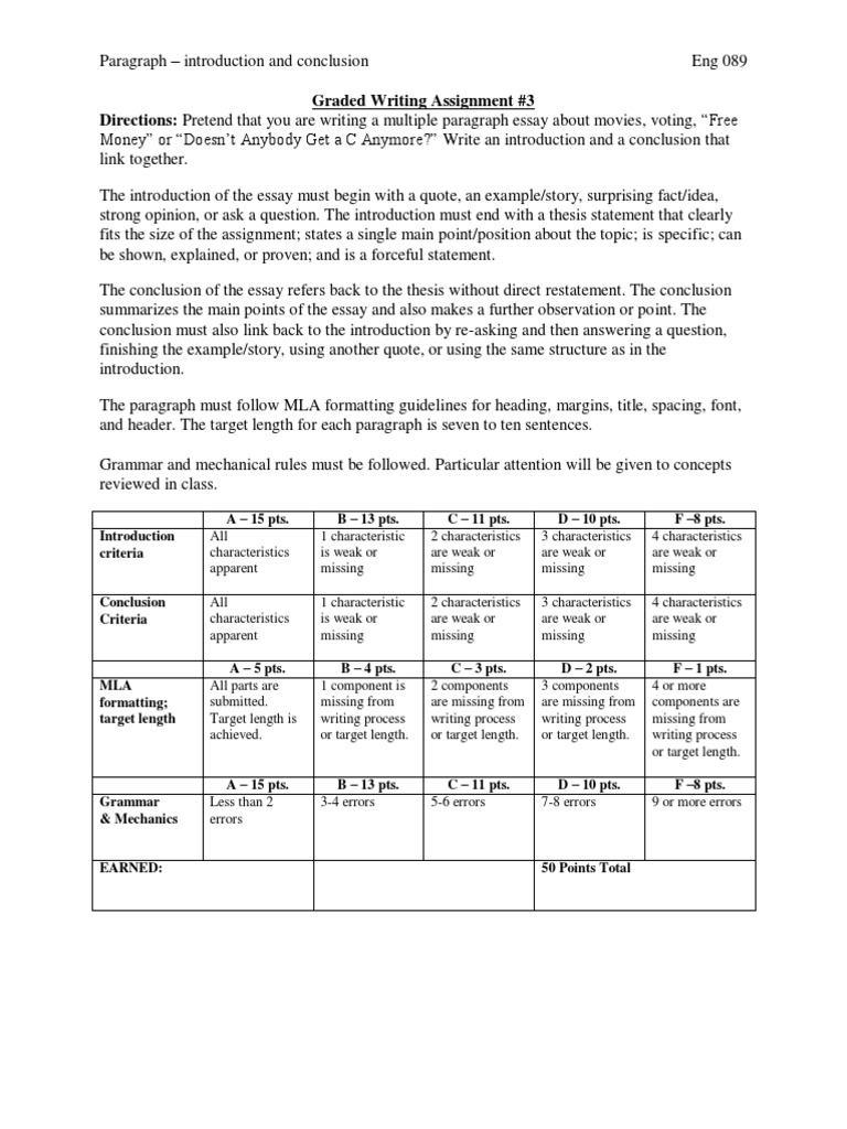 Graded Writing Assignment #3 Directions: Pretend That You Are Writing A ...