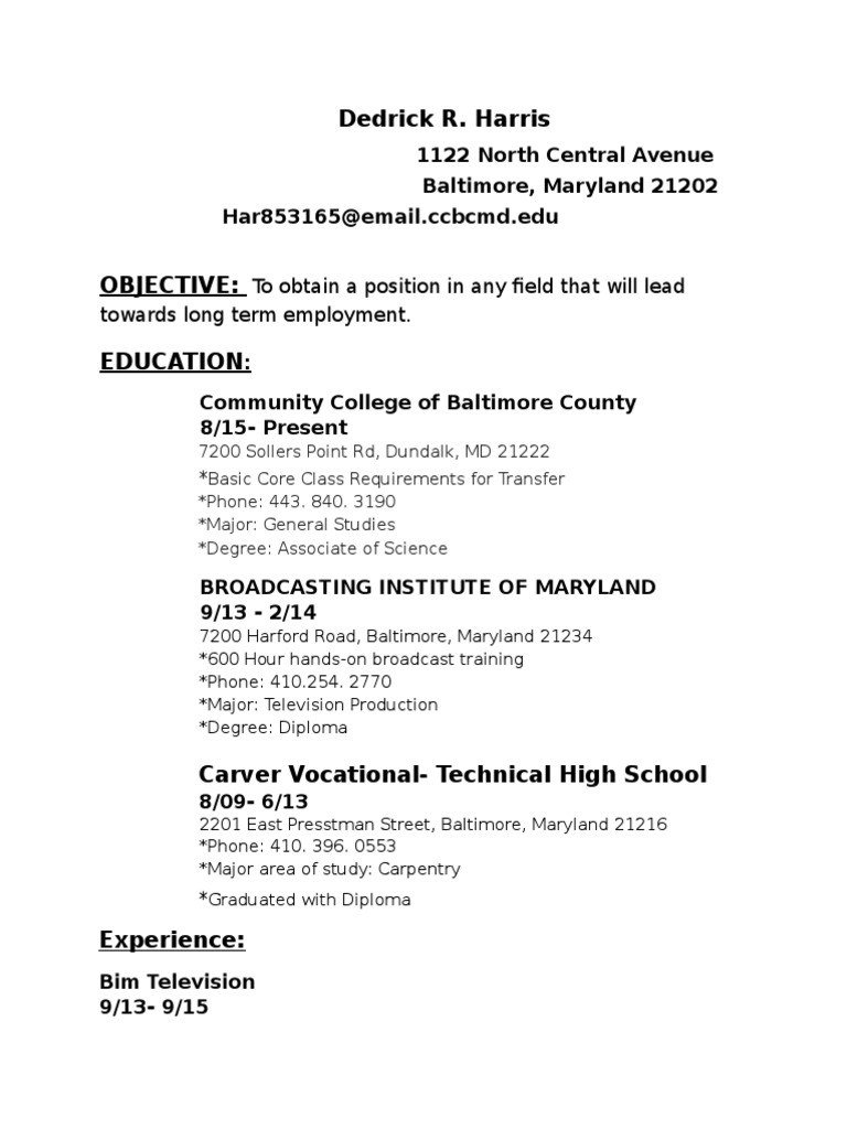 Dedrick Harris Resume Overview | PDF | Technology & Engineering