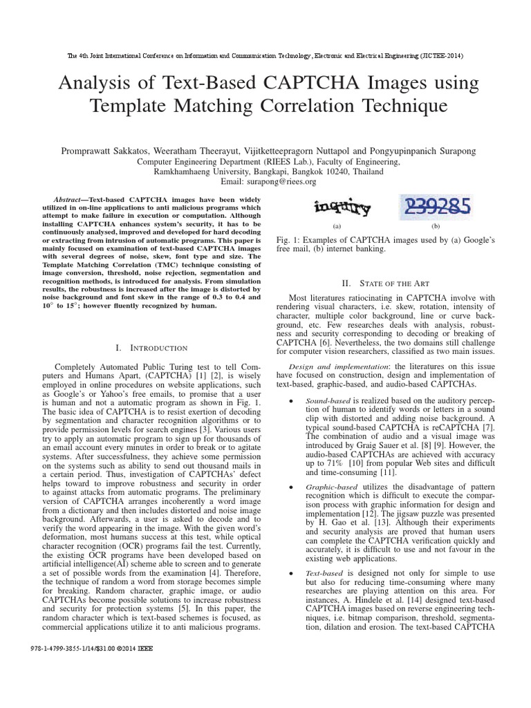 Analysis of Text-Based CAPTCHA Images Using Template Matching ... Analysis of Text-Based CAPTCHA Images Using Template Matching ...