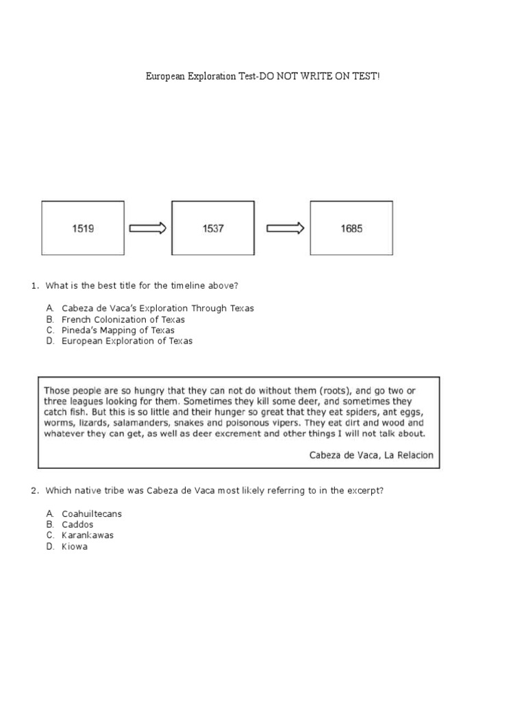 European Exploration Test | Download Free PDF | Texas | Exploration