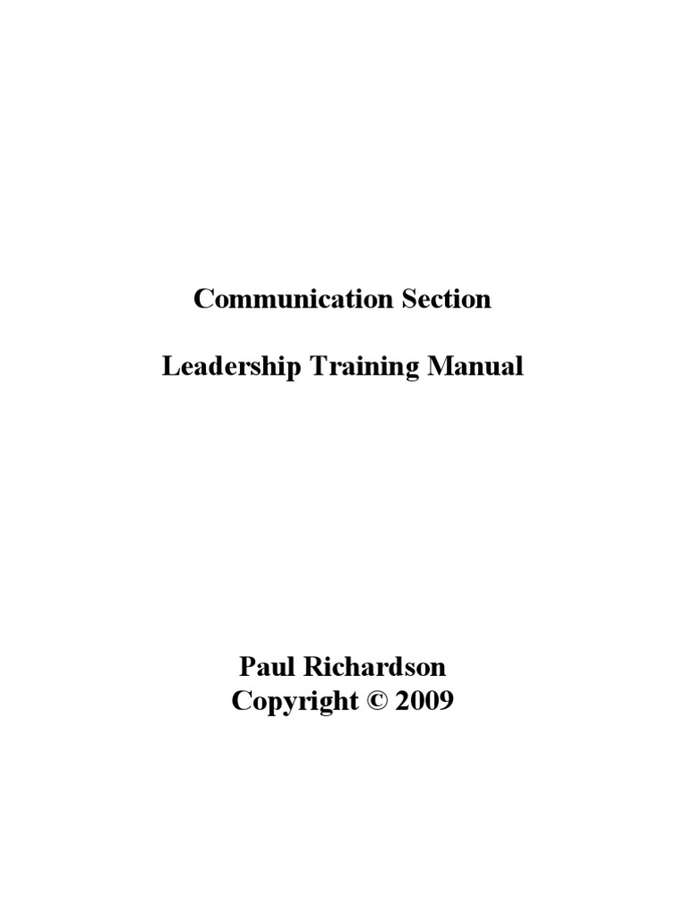 Communication Section Leadership Training Manual | PDF | Communication ...