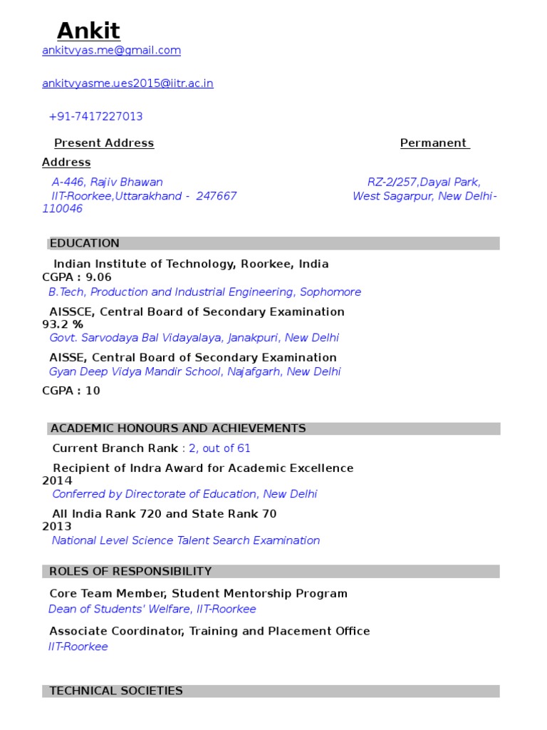 Ankit Resume | PDF