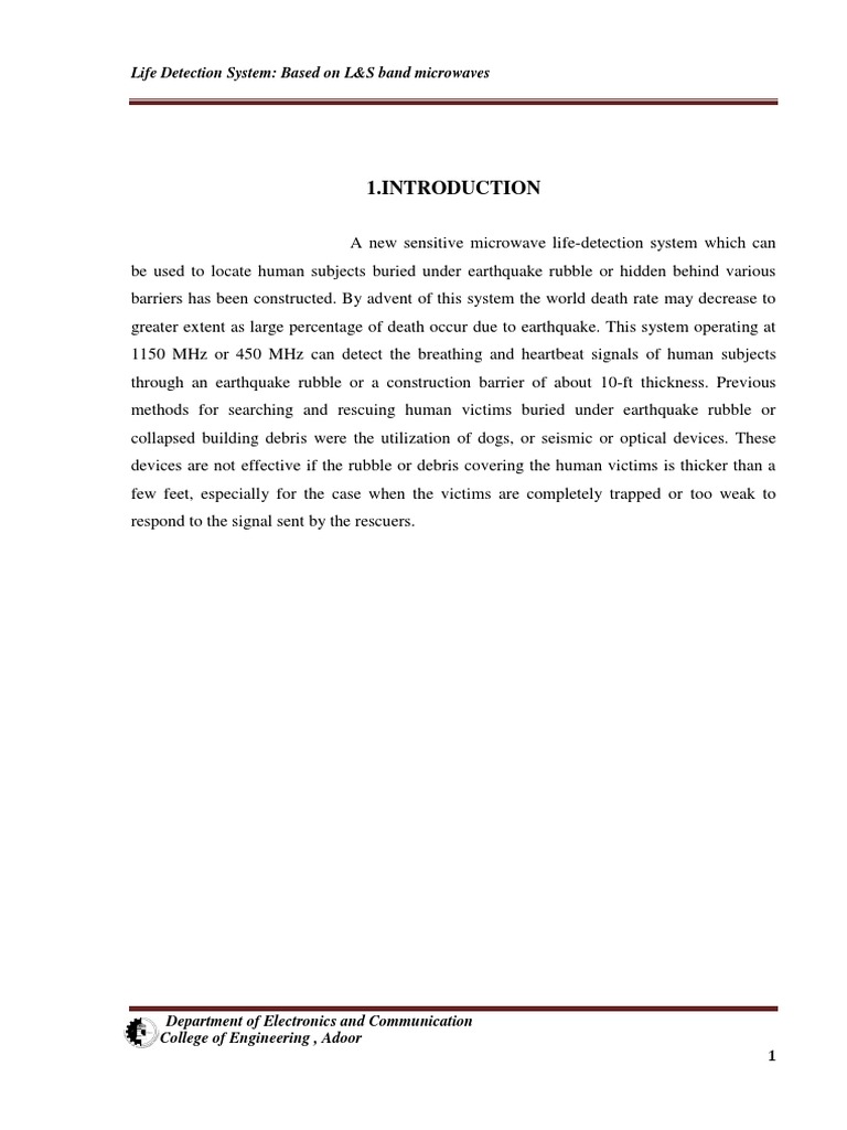 Life Detection System | PDF