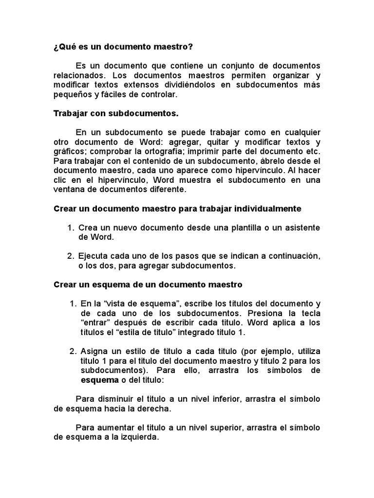 Que Es Un Documento Maestro | PDF | Point and Click | Microsoft Word