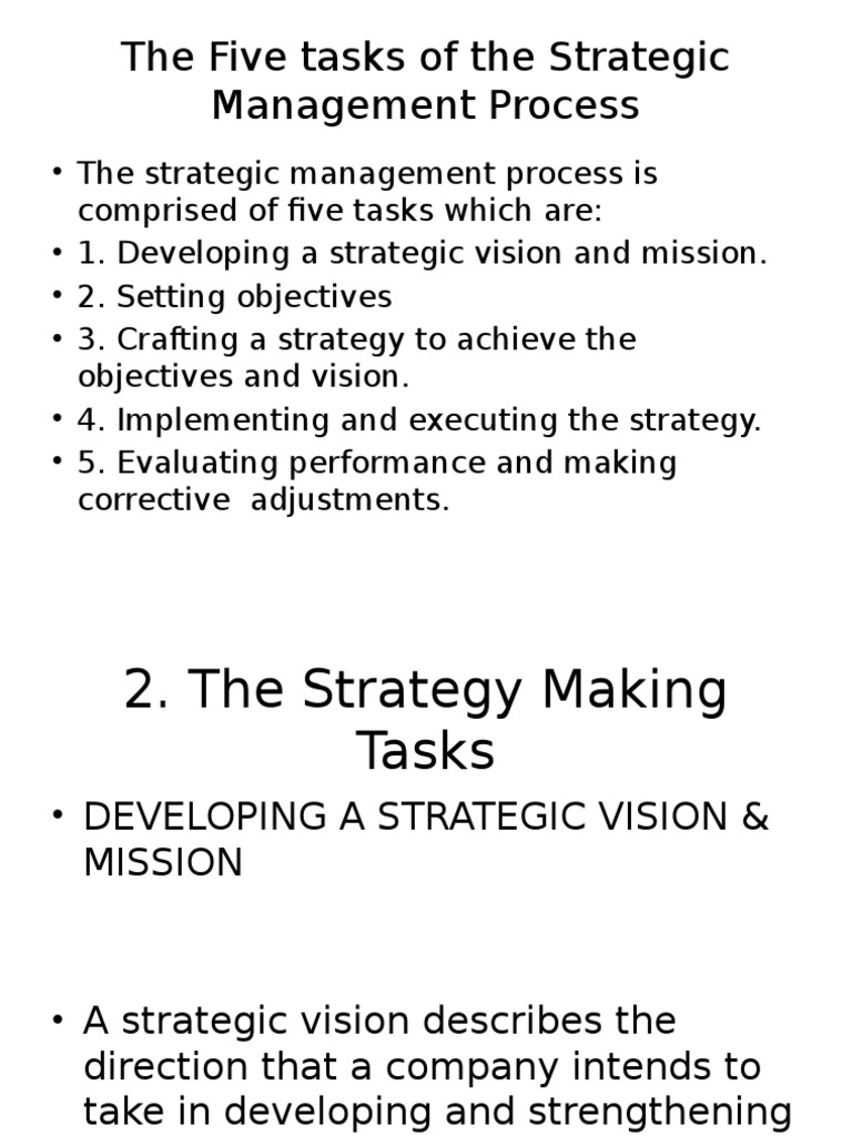 The Five Tasks of The Strategic Management Process | PDF | Strategic ...