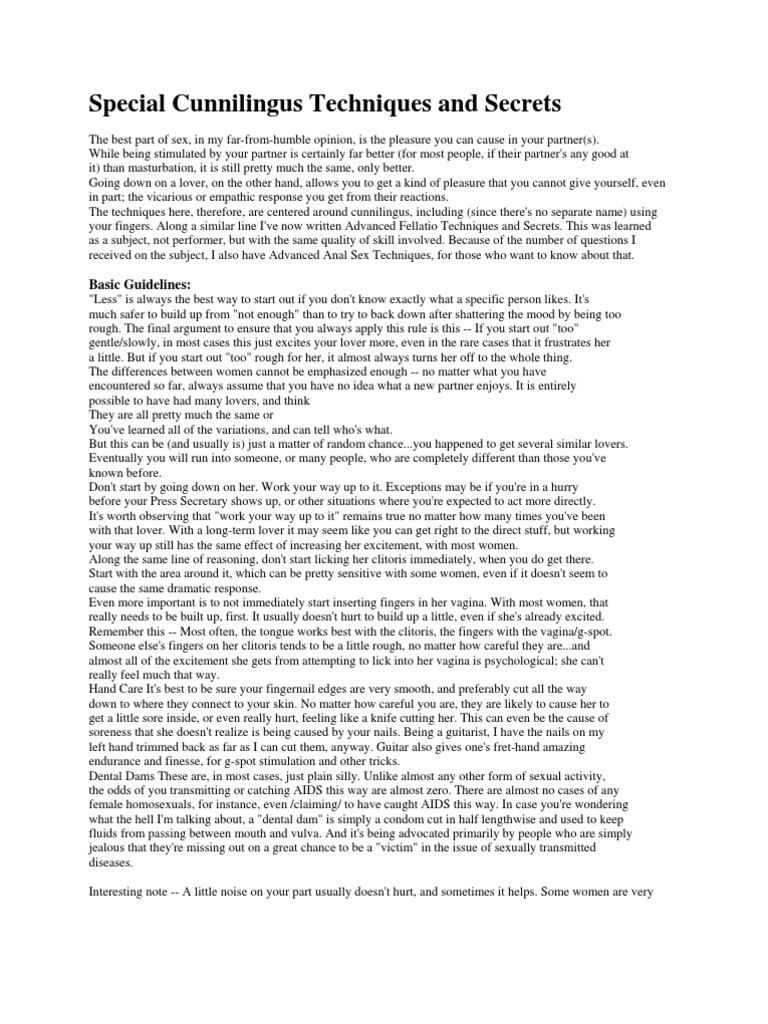 Ebook Sex Guide Special Cunnilingus Techniques And Secrets Pdf Orgasm Sexual Emotions