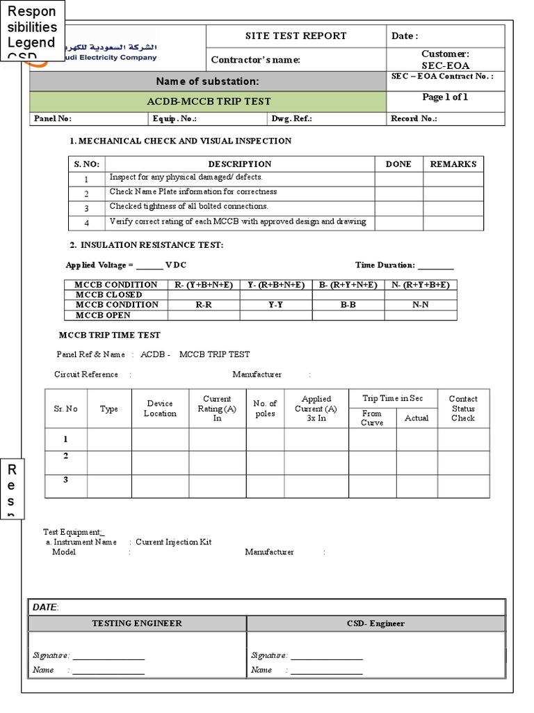 Site Test Report Date: Contractor's Name: Customer: Sec-Eoa Name of ...