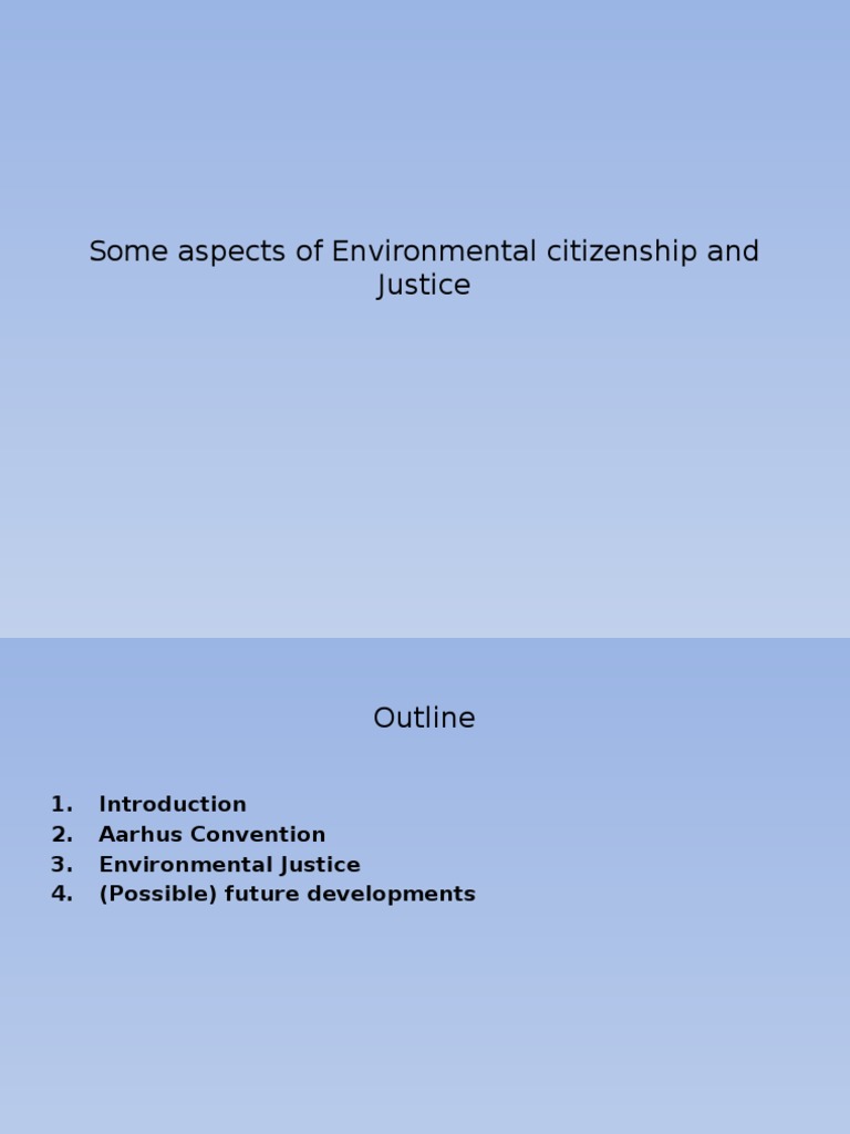 Some Aspects of Environmental Citizenship and Justice | PDF | Public ...