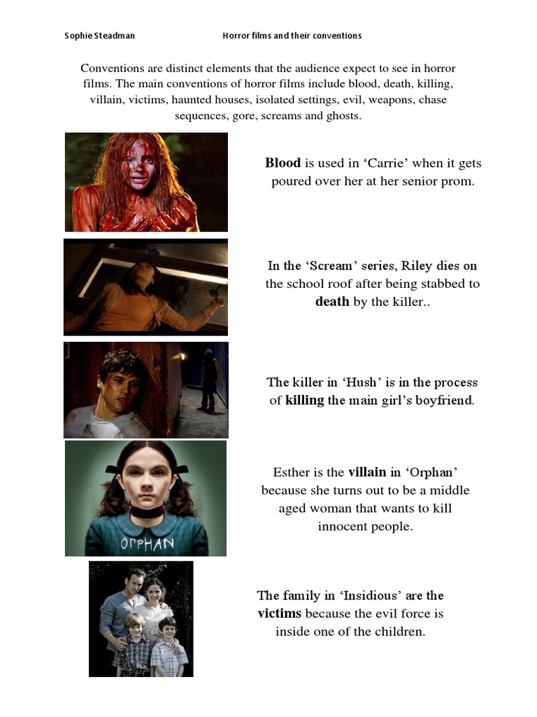 Conventions of Horror Films | PDF