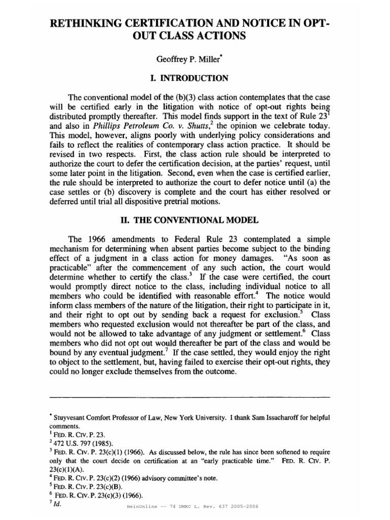 Class Certification | PDF