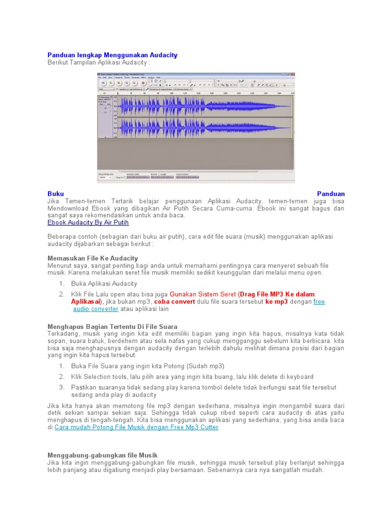 Panduan Lengkap Menggunakan Audacity | PDF