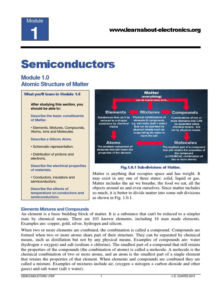 Semiconductors Module 01 | PDF | Semiconductors | Electrical ...