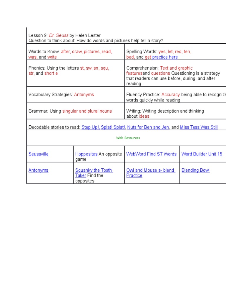 Journeys Lesson 9 | PDF