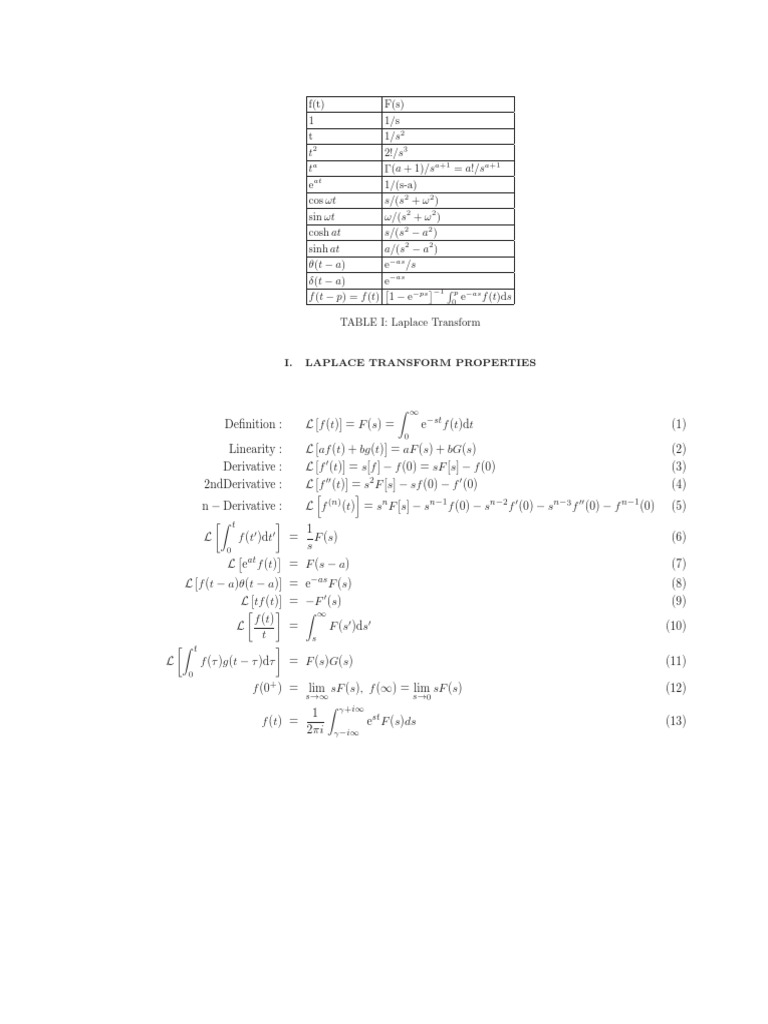 Laplace | PDF | Functional Analysis | Rates