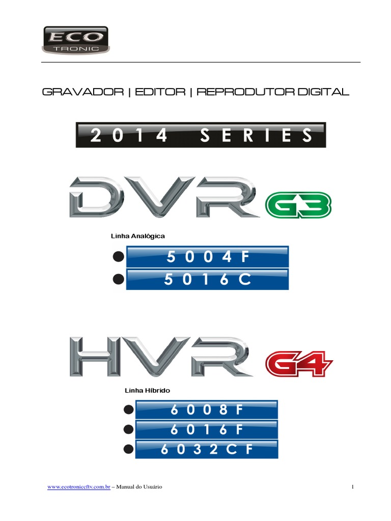 Manual do Usuário do Ecotronic DVR | PDF