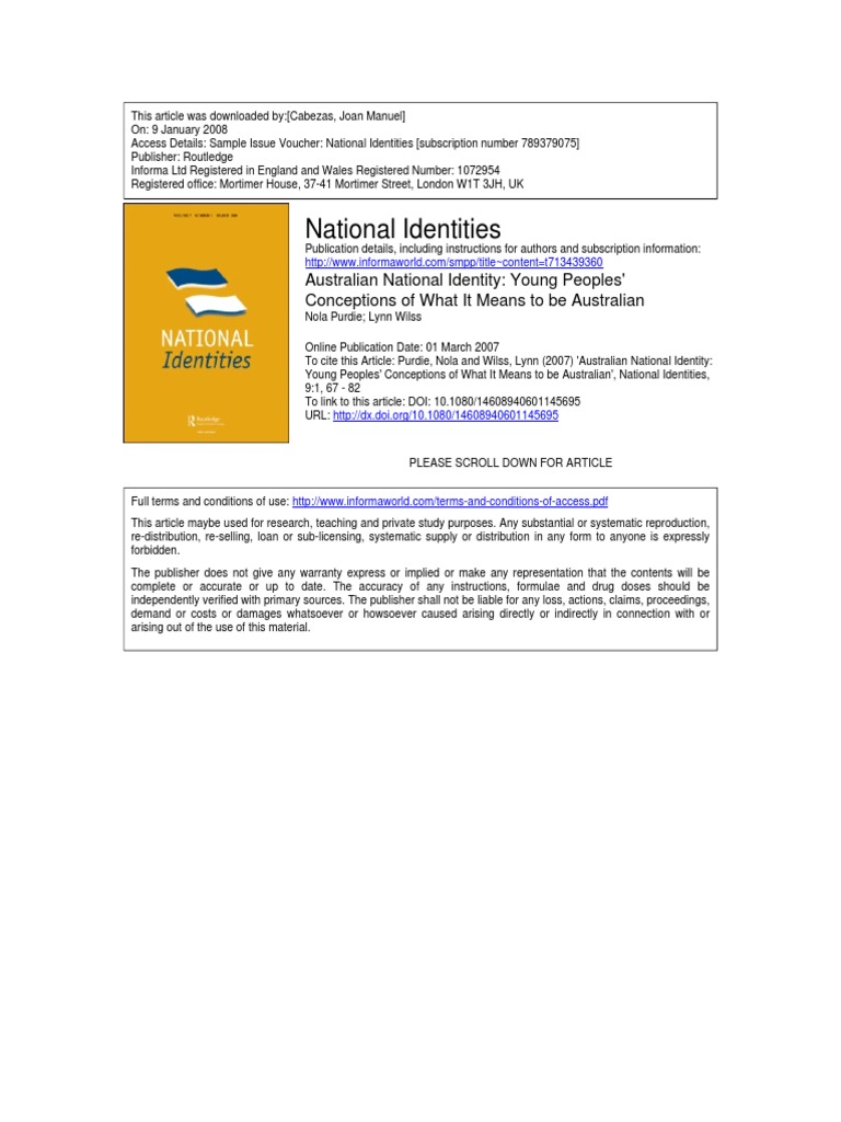 Young Australians' Views on National Identity | PDF | Identity (Social ...