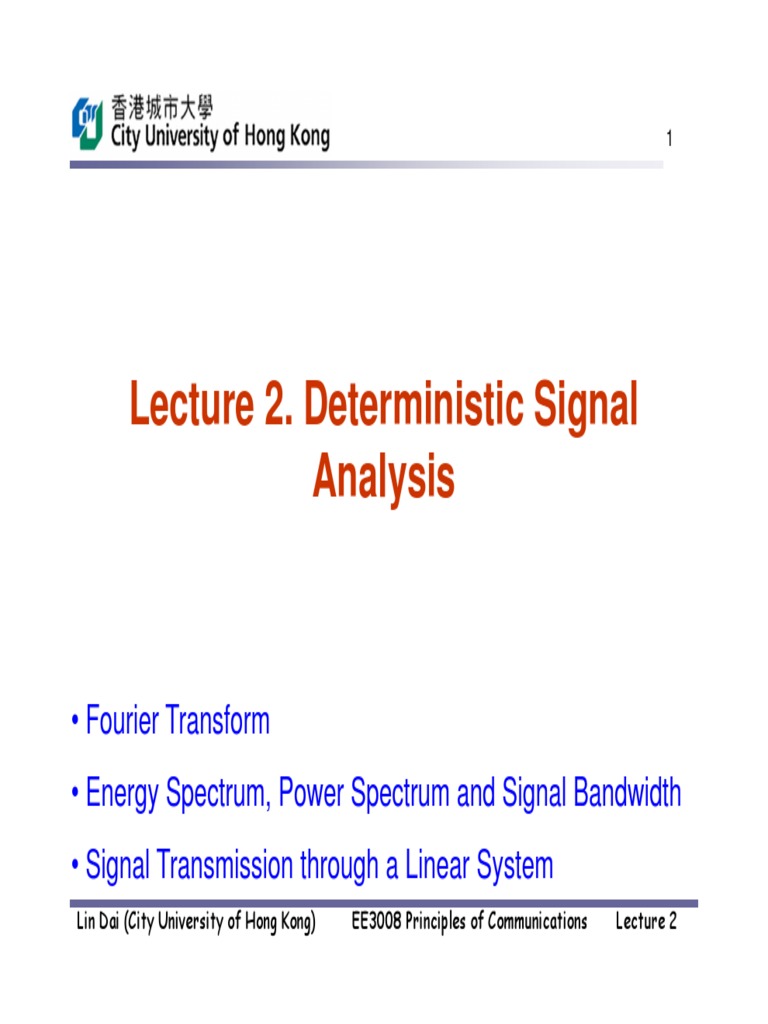 3008 Lecture2 Deterministic Signal Analysis | PDF | Spectral Density ...